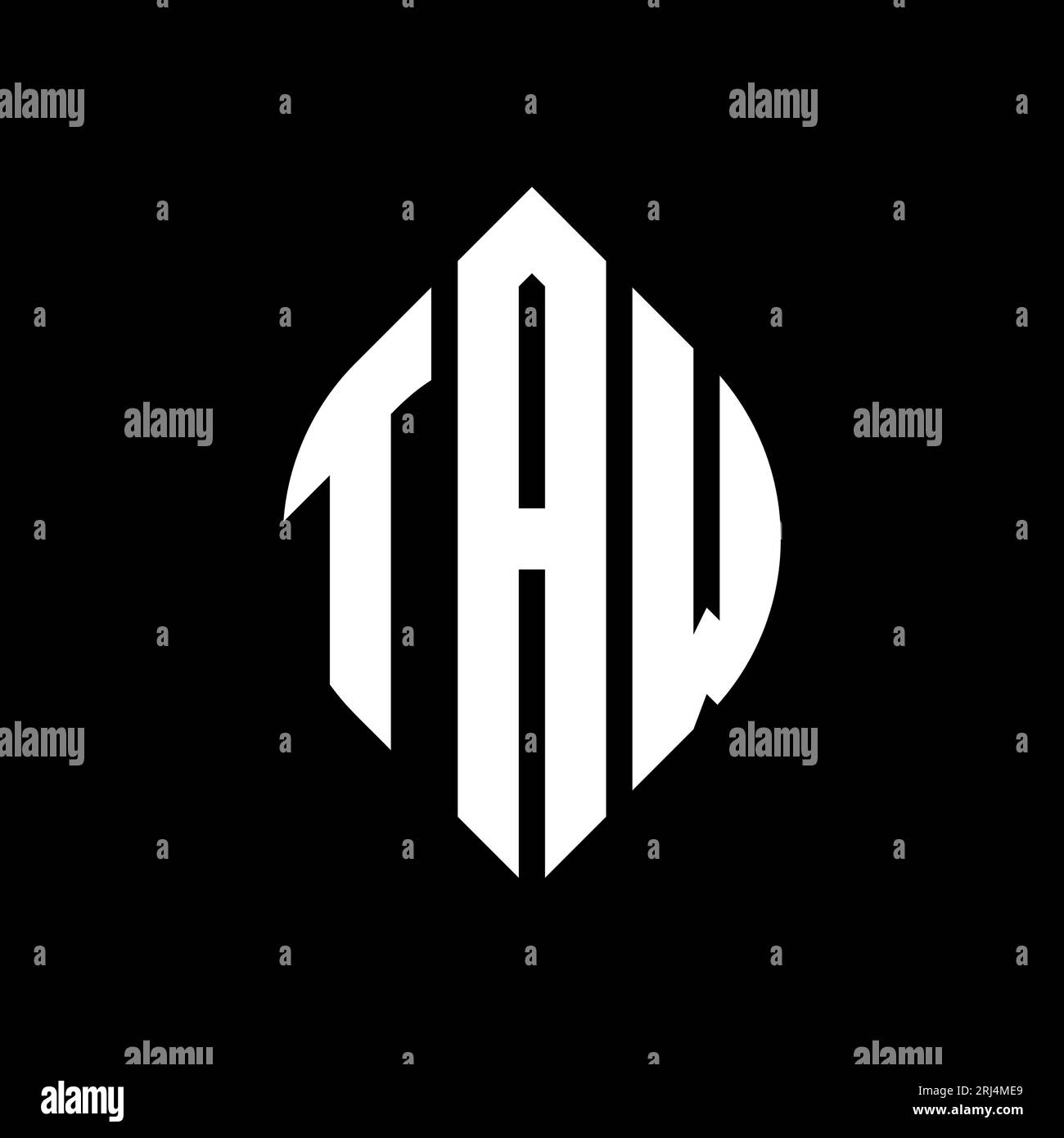 TAW circle letter logo design with circle and ellipse shape. TAW ...