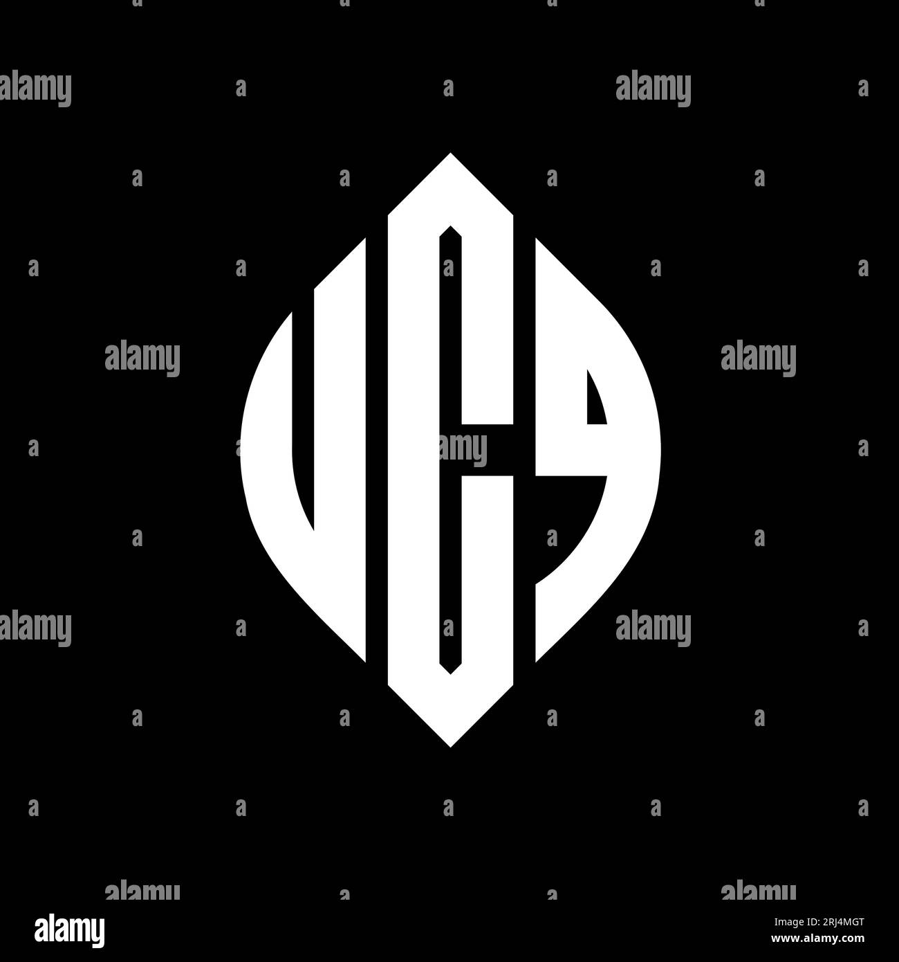 UCQ circle letter logo design with circle and ellipse shape. UCQ ...