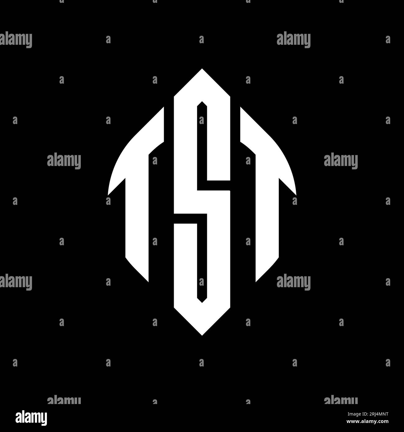 TST circle letter logo design with circle and ellipse shape. TST ...