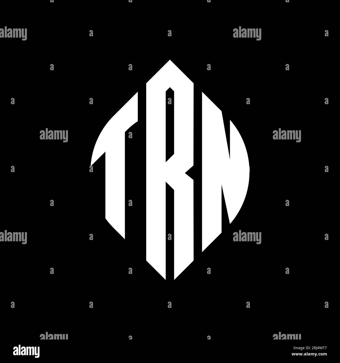 TRN circle letter logo design with circle and ellipse shape. TRN ...