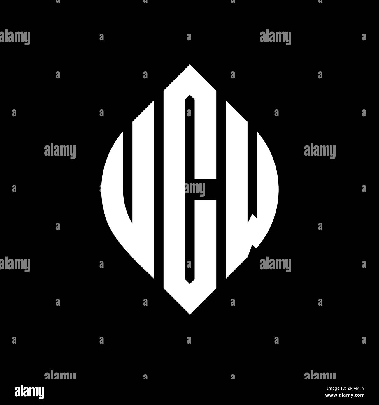 UCW circle letter logo design with circle and ellipse shape. UCW ...