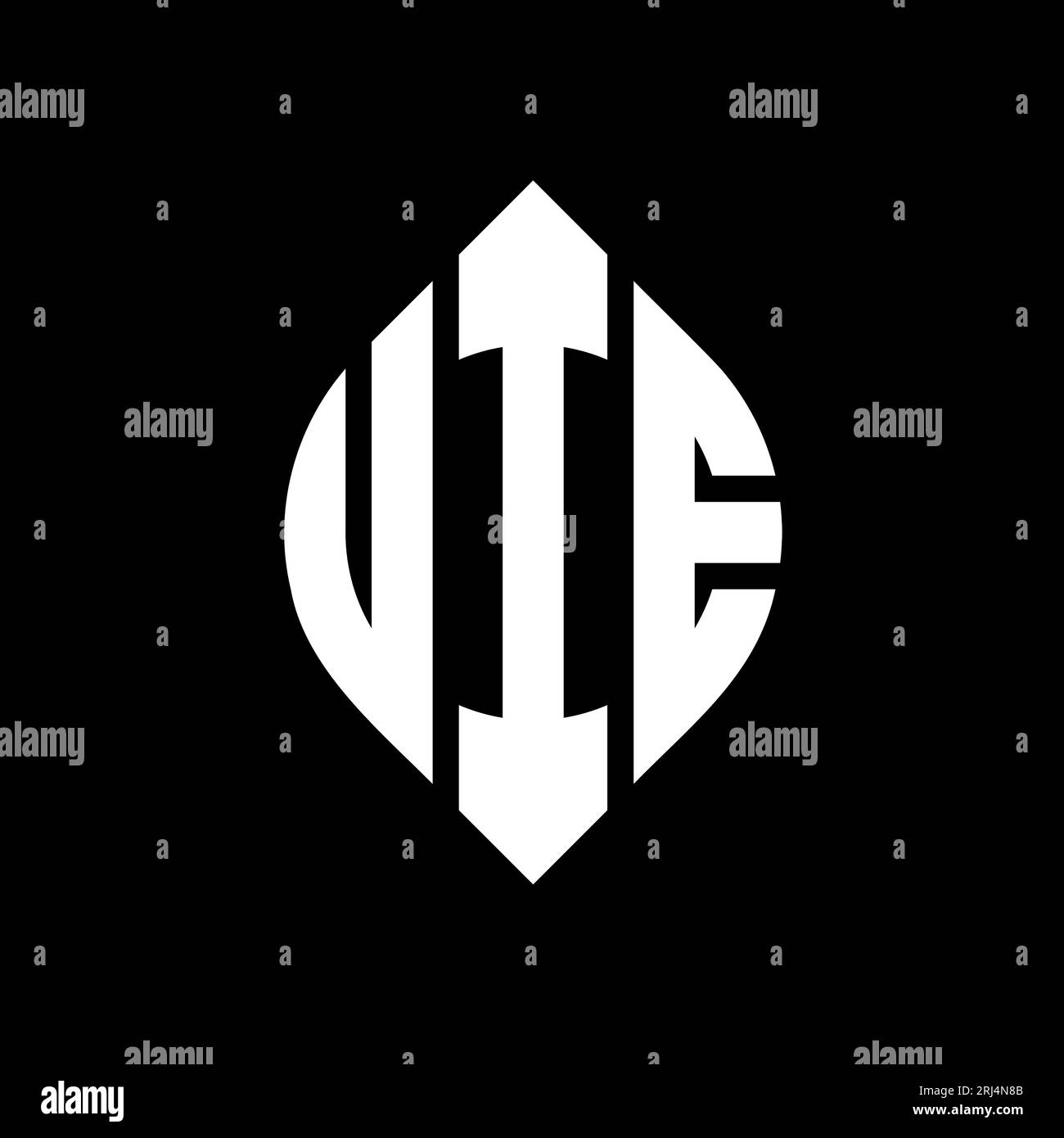 UIE circle letter logo design with circle and ellipse shape. UIE ...