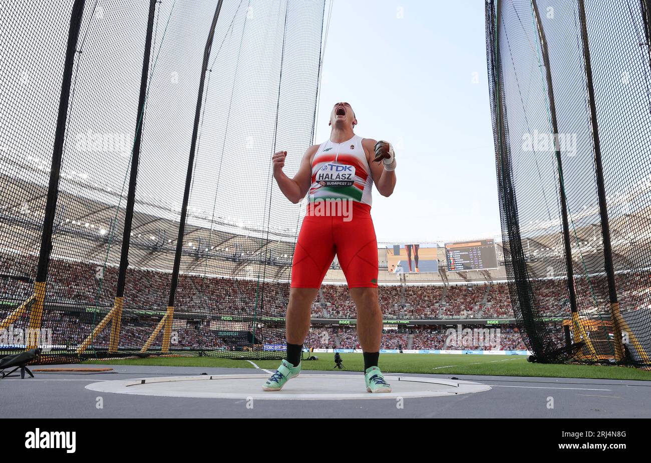 Budapest, Hungary. 20th Aug, 2023. Bence Halasz of Hungary reacts ...