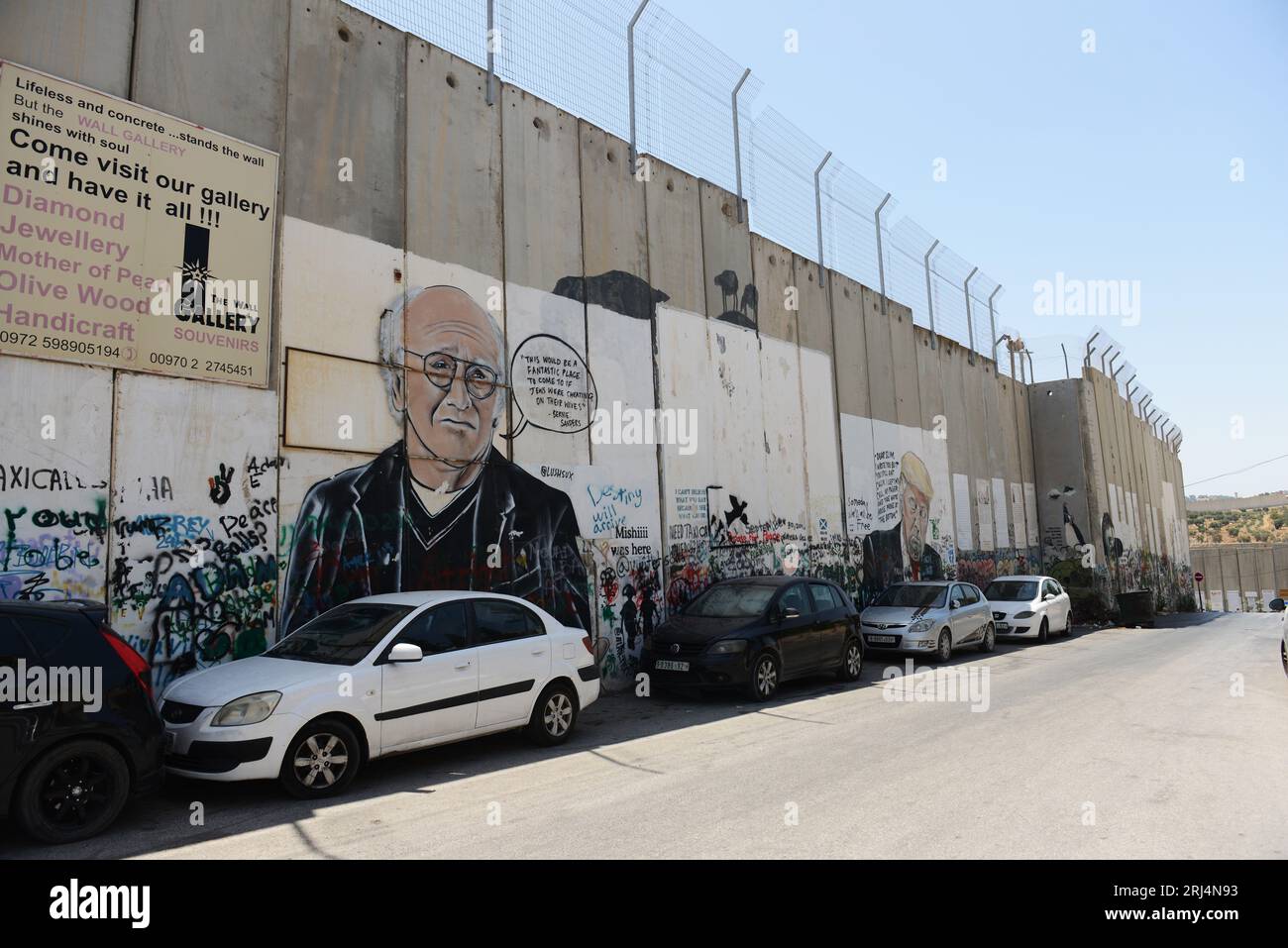Murals on the Israeli security barrier in Bethlehem, Palestine Stock ...