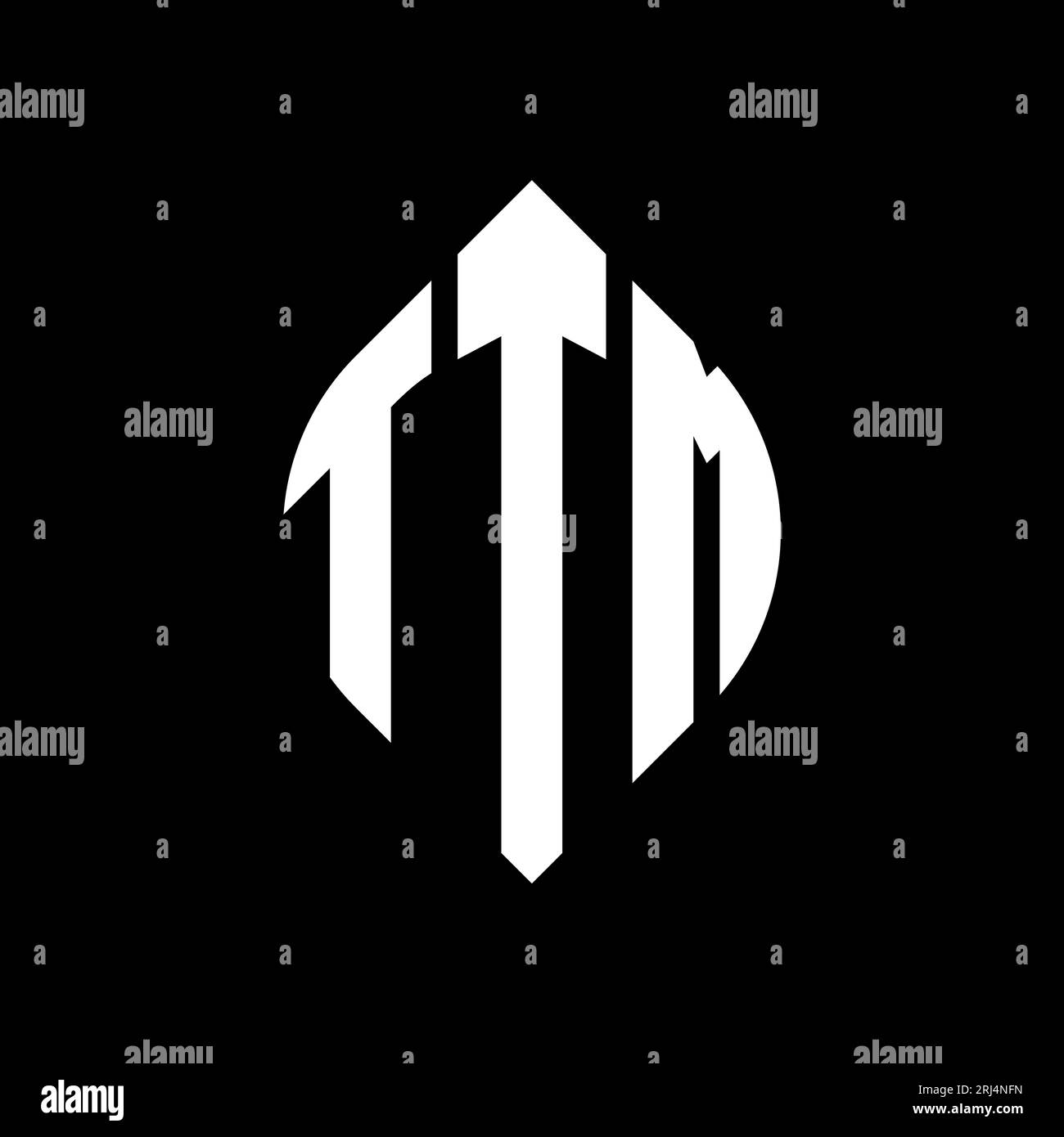 TTM circle letter logo design with circle and ellipse shape. TTM ...