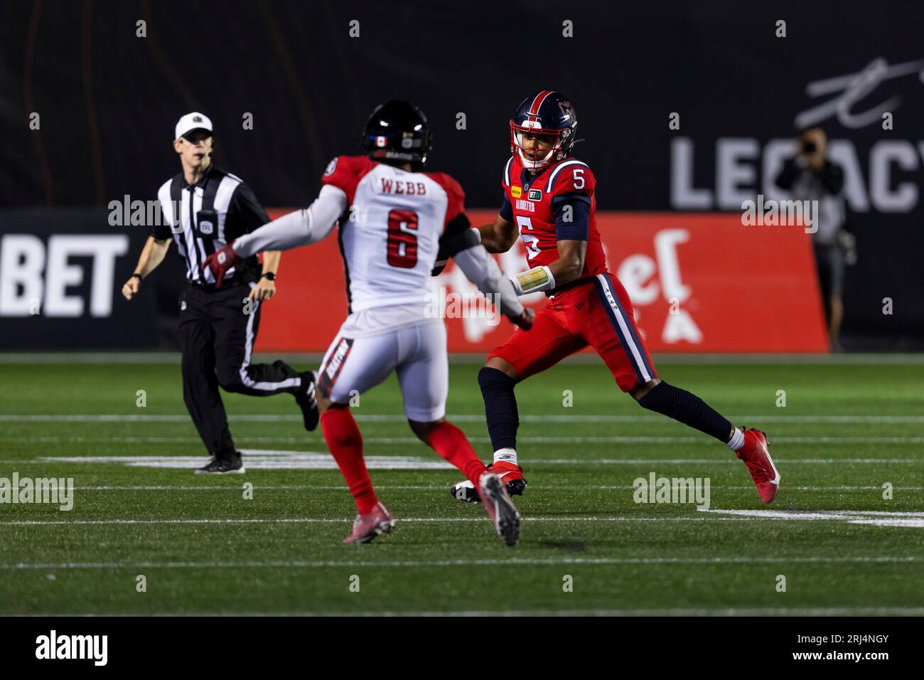 OTTAWA, ON - AUGUST 19: Montreal Alouettes quarterback Caleb Evans (5 ...