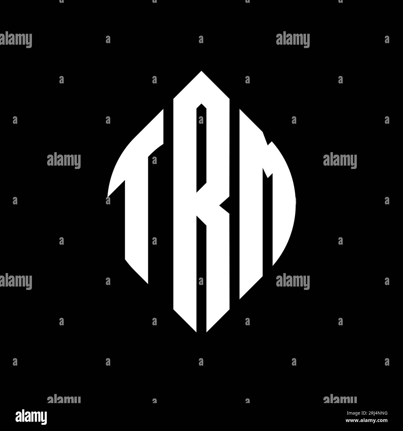 TRM circle letter logo design with circle and ellipse shape. TRM ...