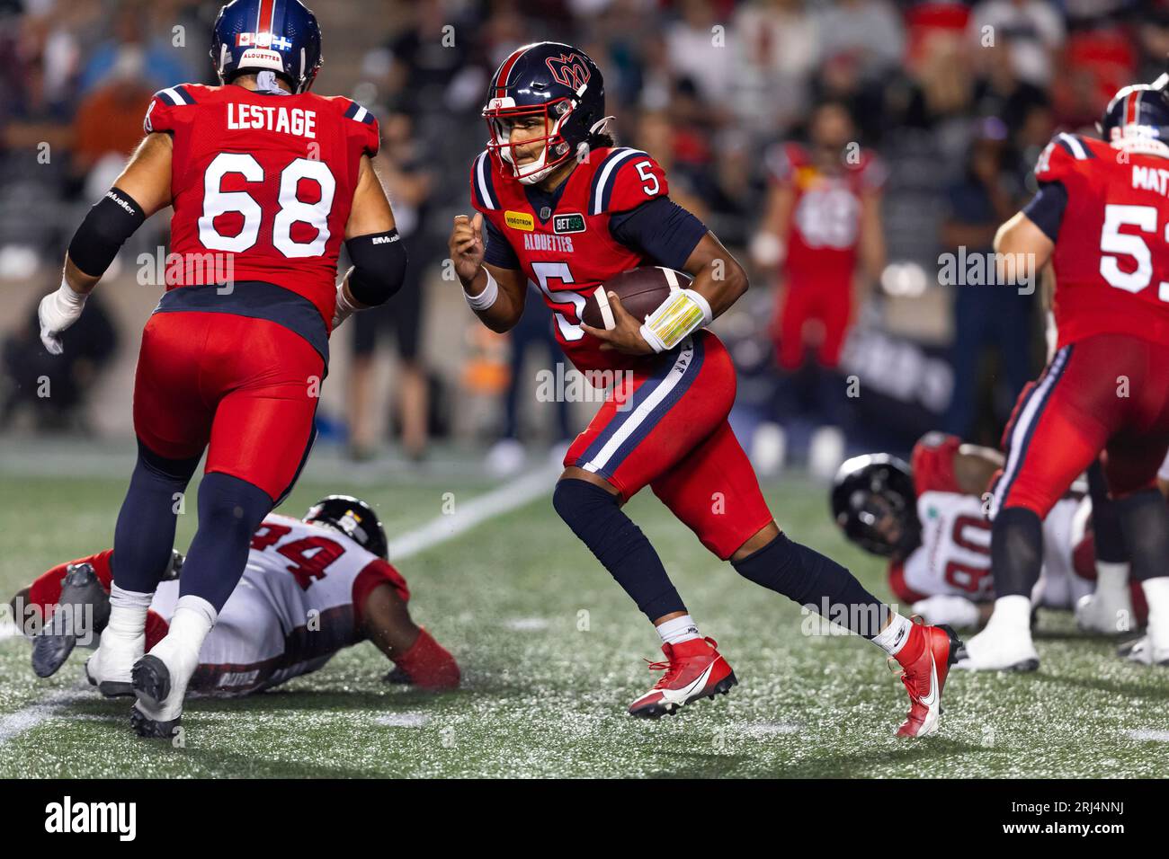 OTTAWA, ON - AUGUST 19: Montreal Alouettes quarterback Caleb Evans (5 ...