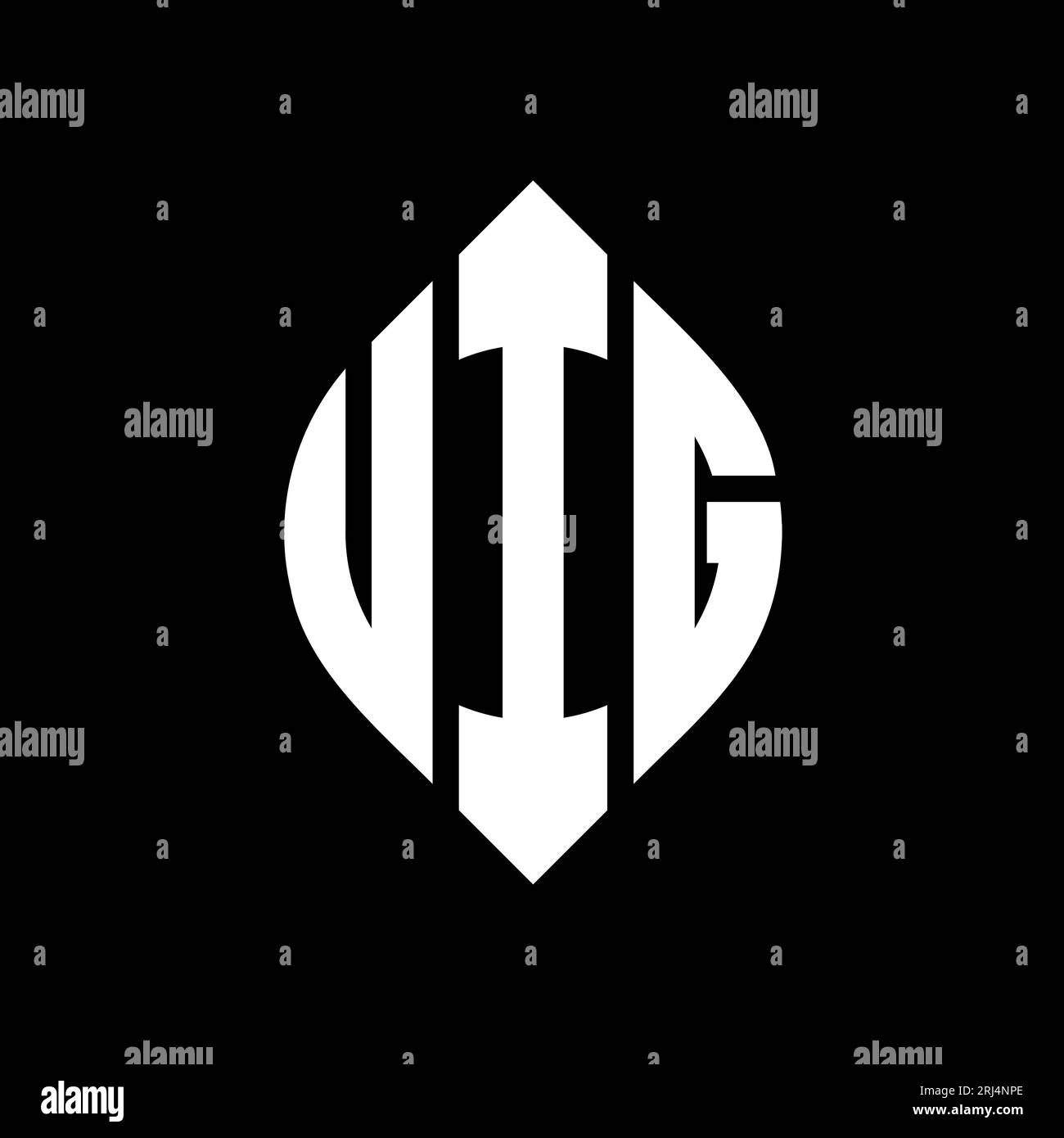 UIG circle letter logo design with circle and ellipse shape. UIG ...