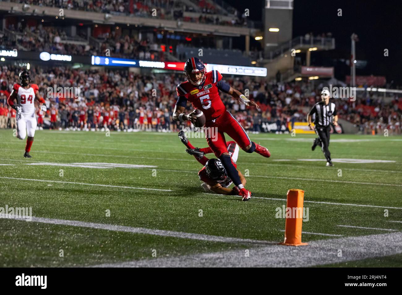 OTTAWA, ON - AUGUST 19: Montreal Alouettes quarterback Caleb Evans (5 ...