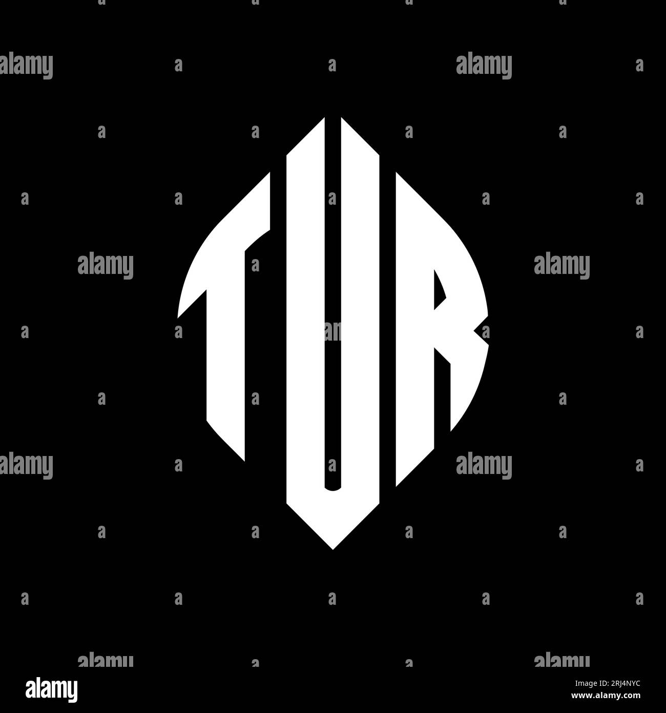 TUR circle letter logo design with circle and ellipse shape. TUR ...