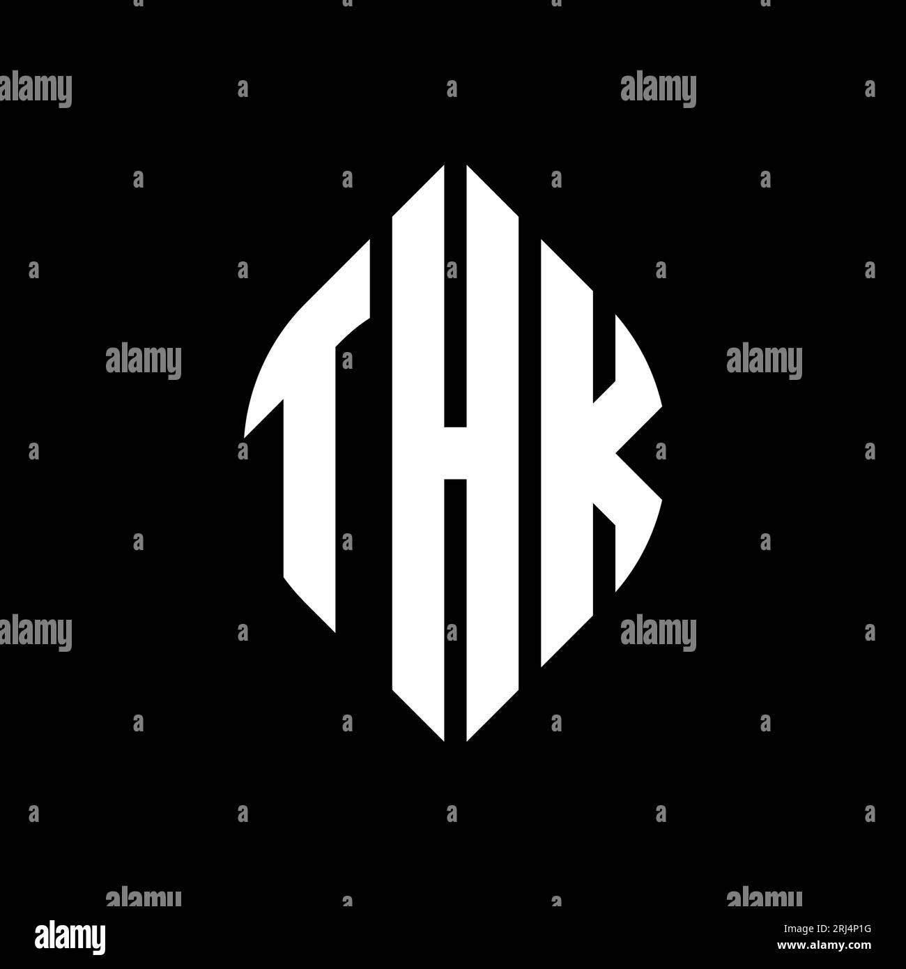 THK circle letter logo design with circle and ellipse shape. THK ...