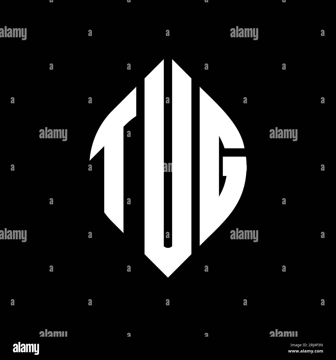 TUG circle letter logo design with circle and ellipse shape. TUG ...