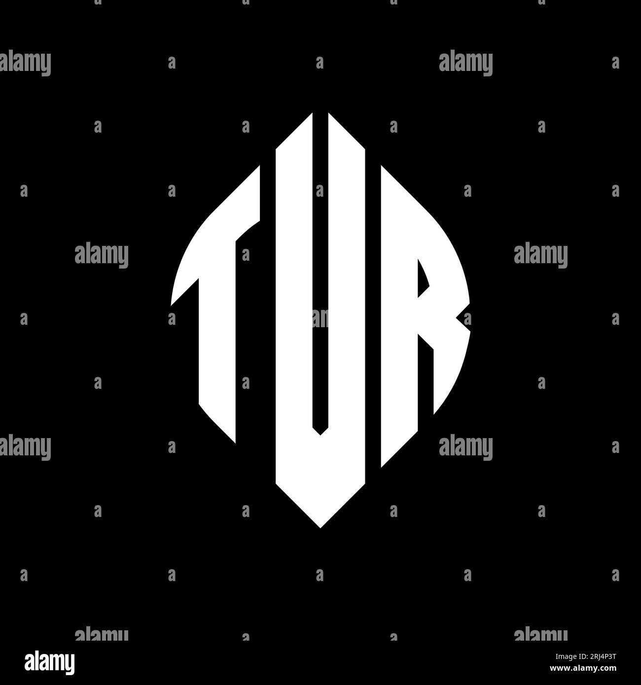 TVR circle letter logo design with circle and ellipse shape. TVR ...