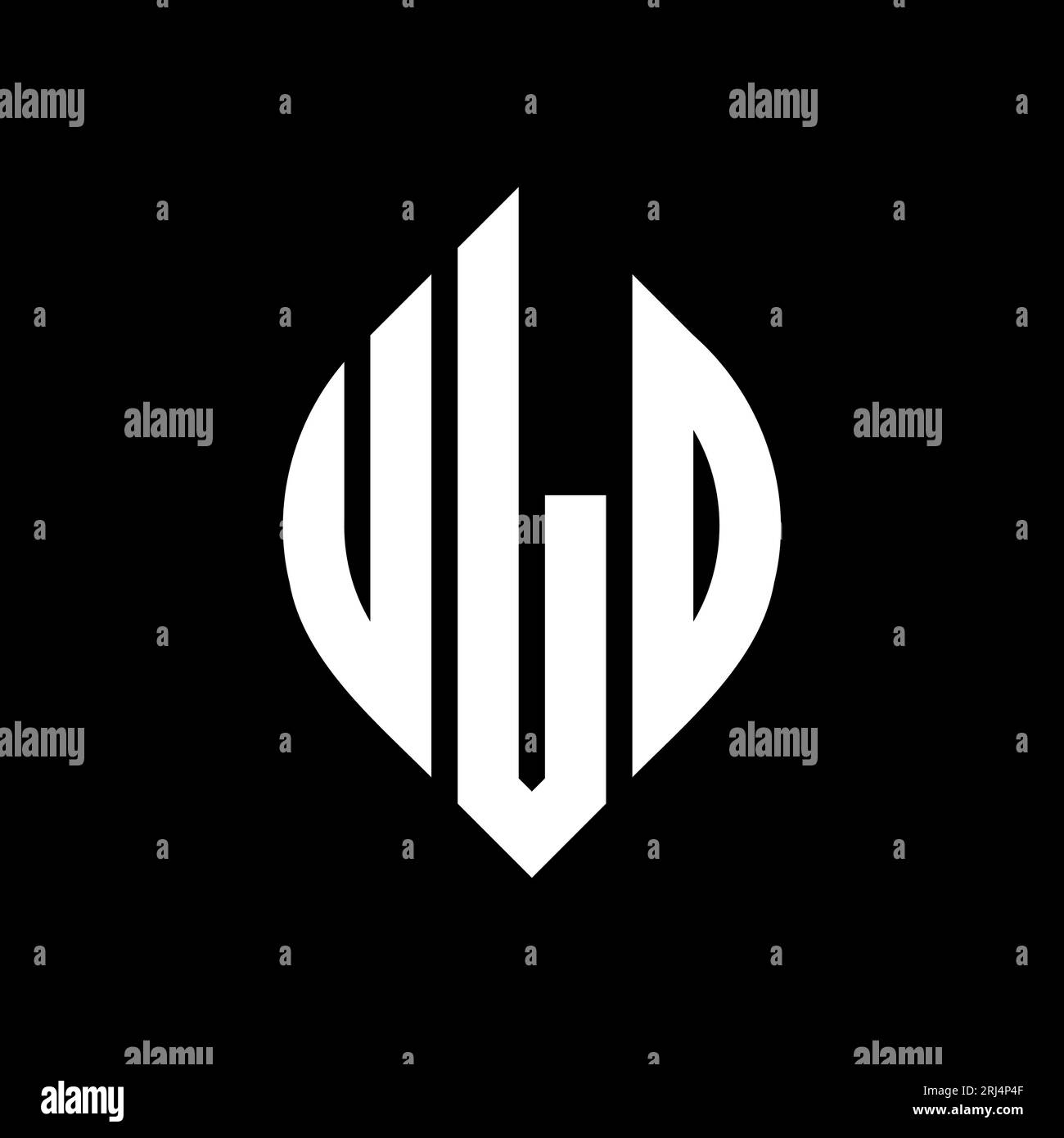 ULD circle letter logo design with circle and ellipse shape. ULD ...