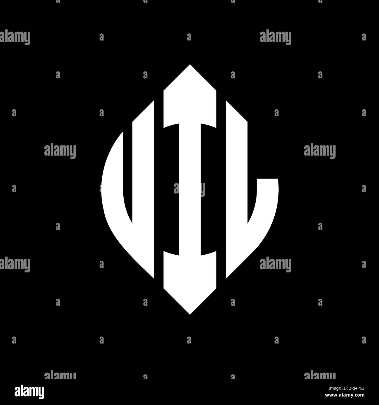 UIL circle letter logo design with circle and ellipse shape. UIL ...