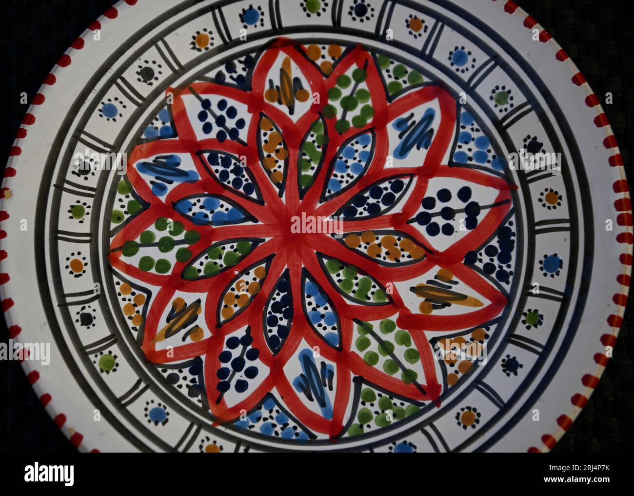 Traditional handmade Majolica ceramic plates with typical Sicilian ...