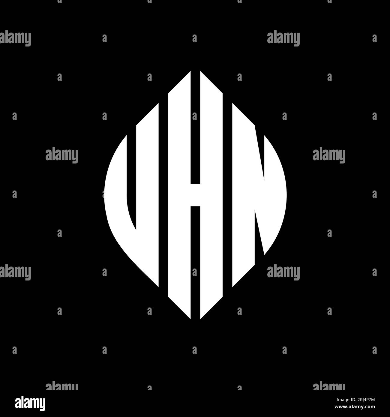 UHN circle letter logo design with circle and ellipse shape. UHN ...