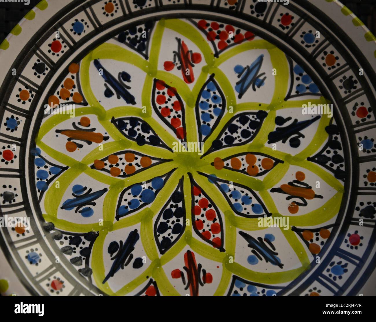 Traditional handmade Majolica ceramic plates with typical Sicilian ...