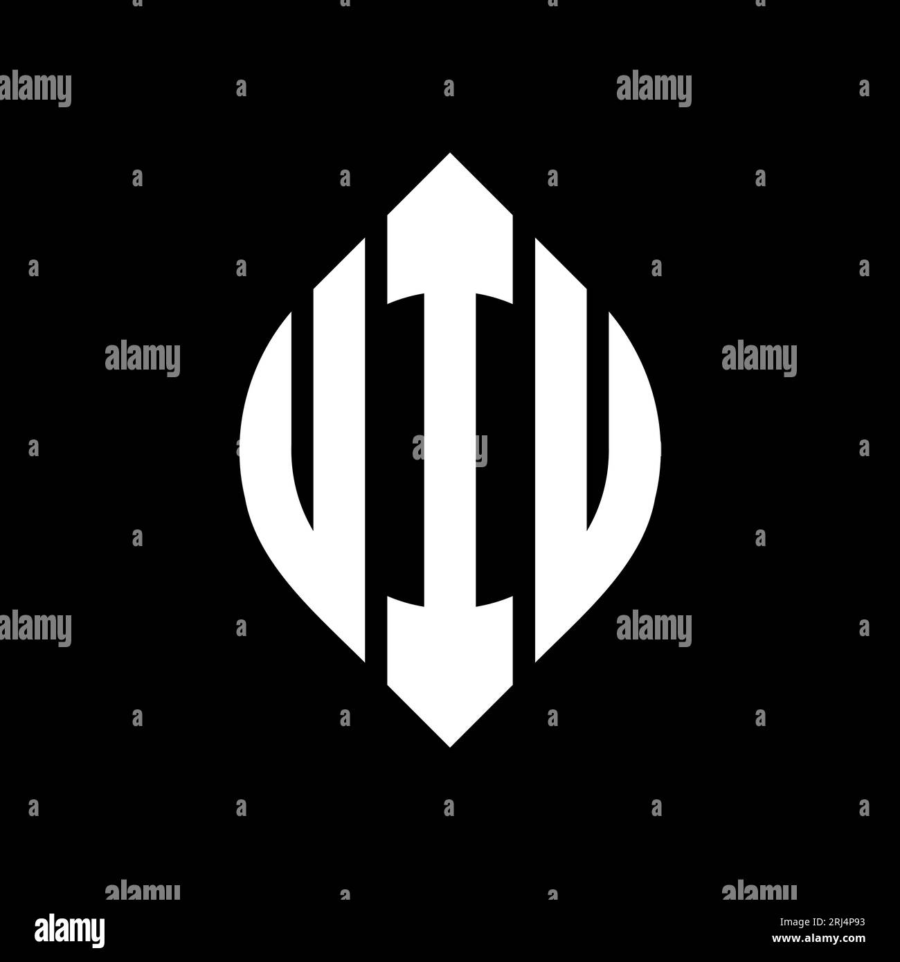 UIU circle letter logo design with circle and ellipse shape. UIU ...