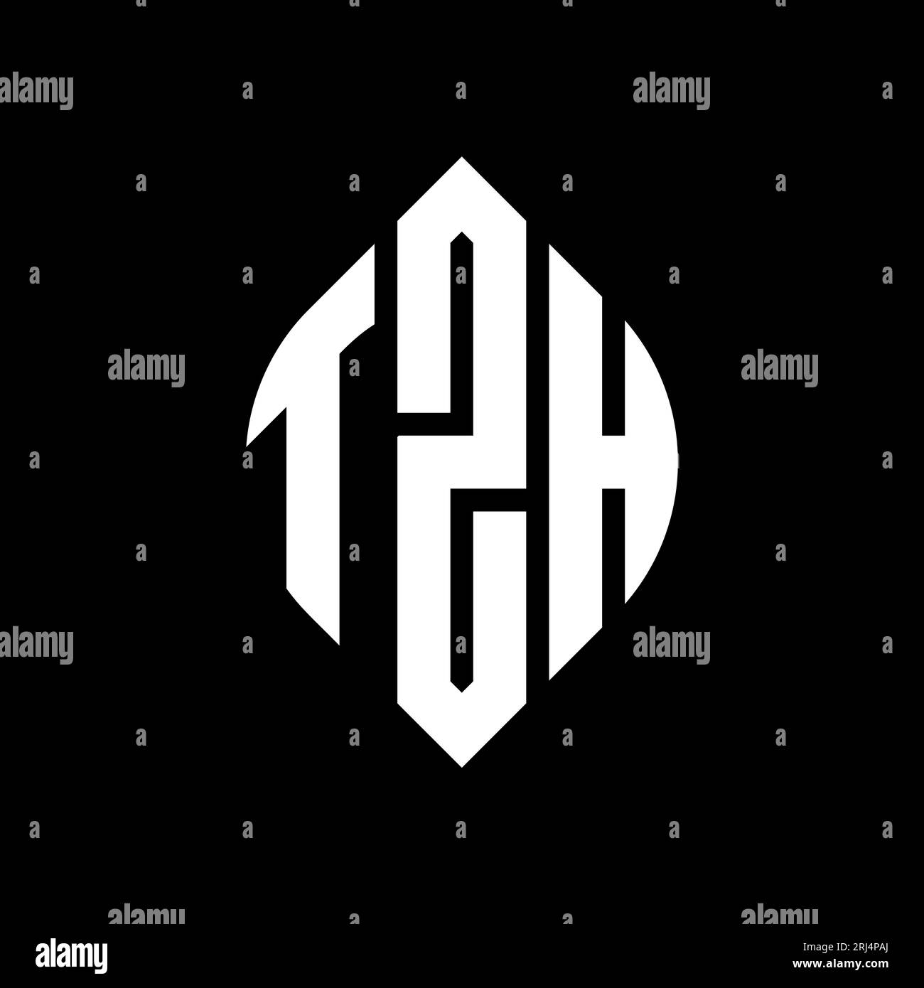 TZH circle letter logo design with circle and ellipse shape. TZH ...