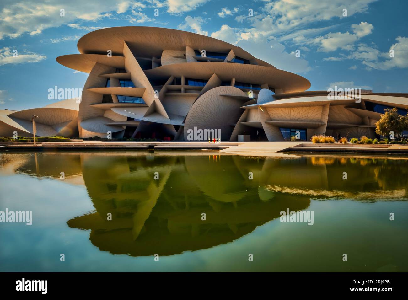 A captivating photo showcases the majestic Qatar National Museum in ...