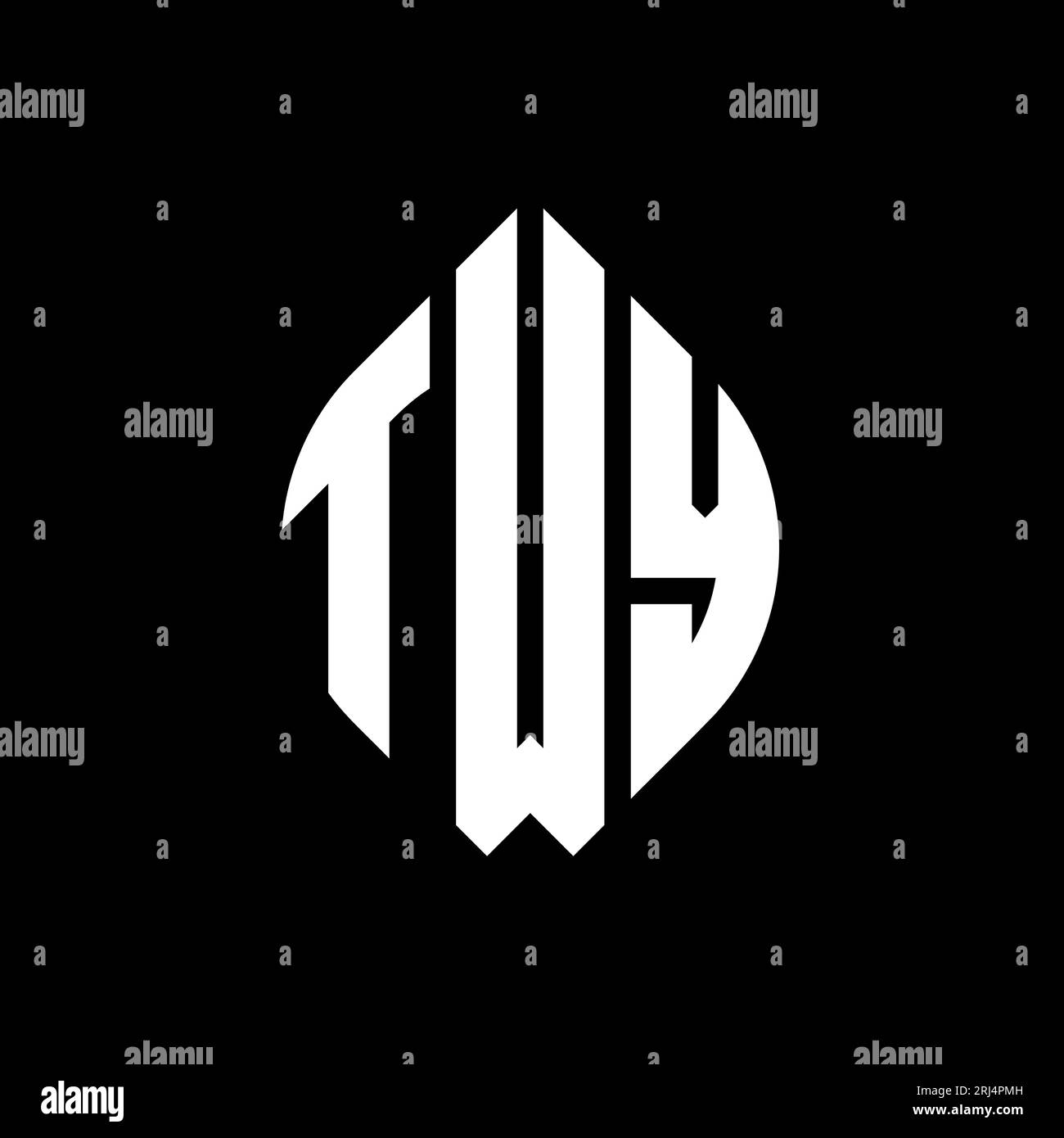 TWY circle letter logo design with circle and ellipse shape. TWY ...