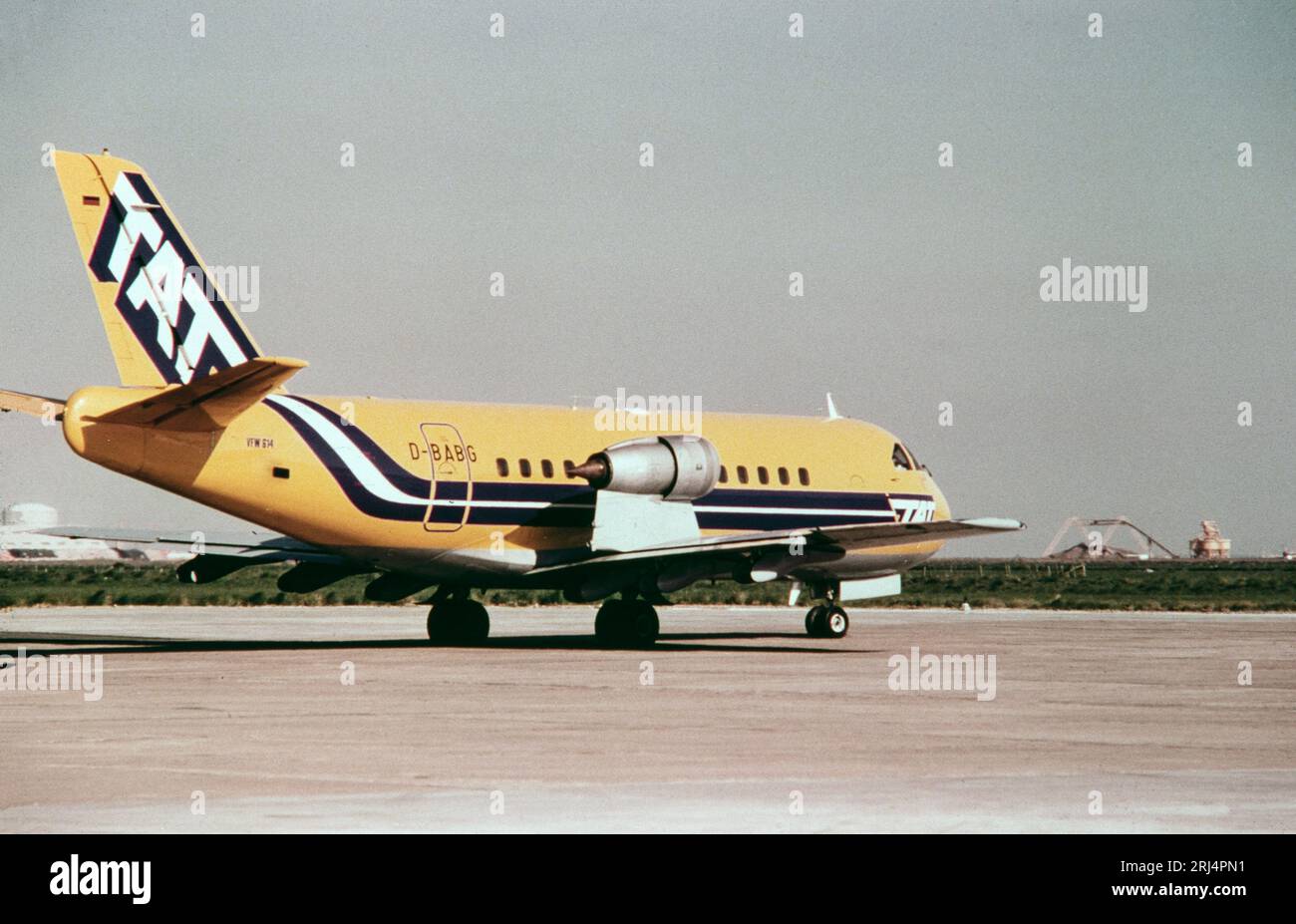 A vintage 1976 colour photograph of a VFW-Fokker 614 Jet airliner ...