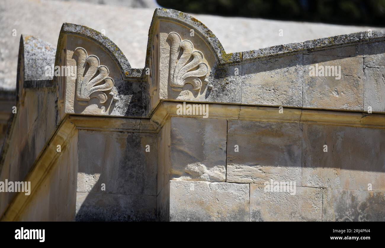 Baroque style architectural detail of a funerary memorial mausoleum in ...