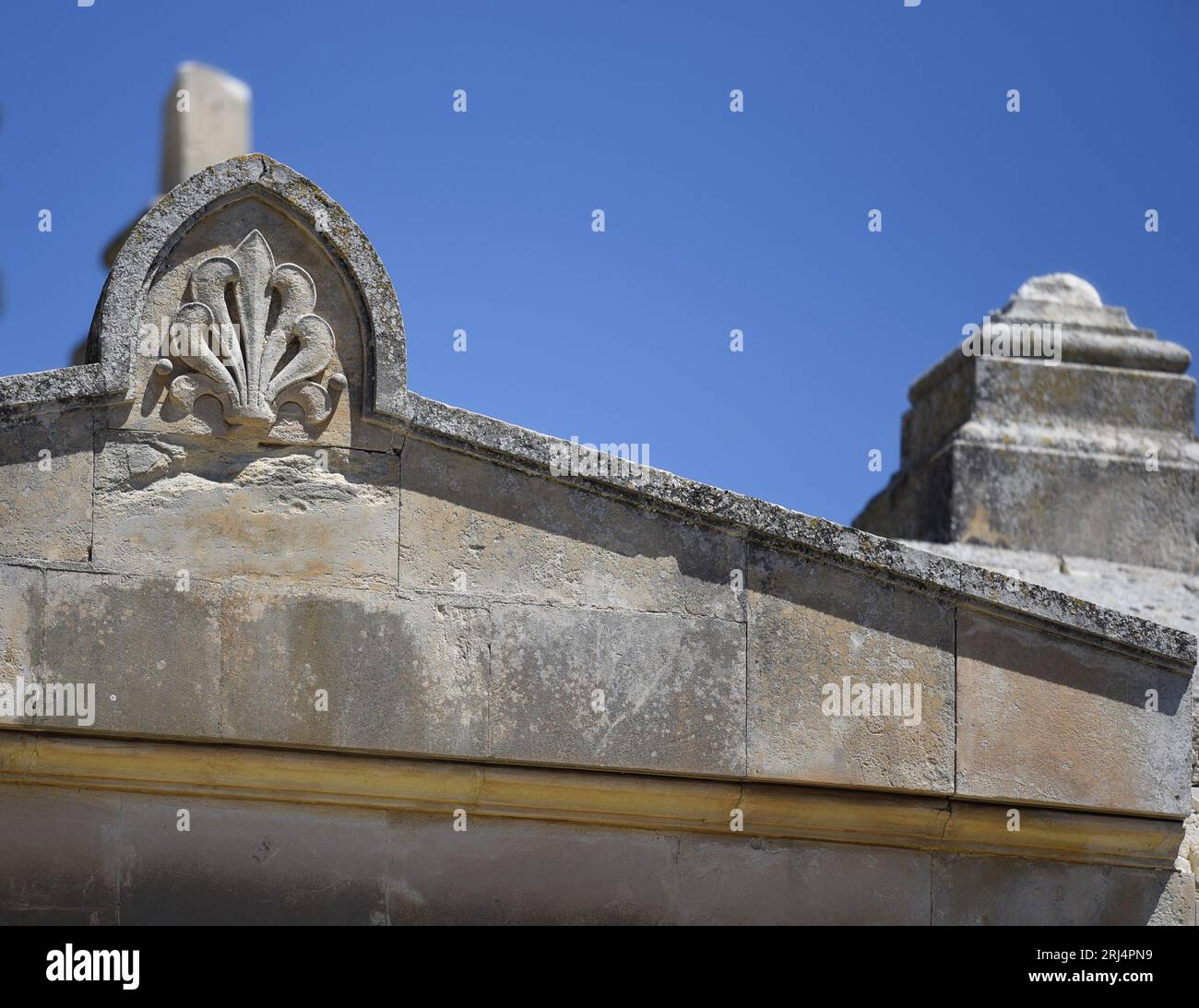 Baroque style architectural detail of a funerary memorial mausoleum in ...