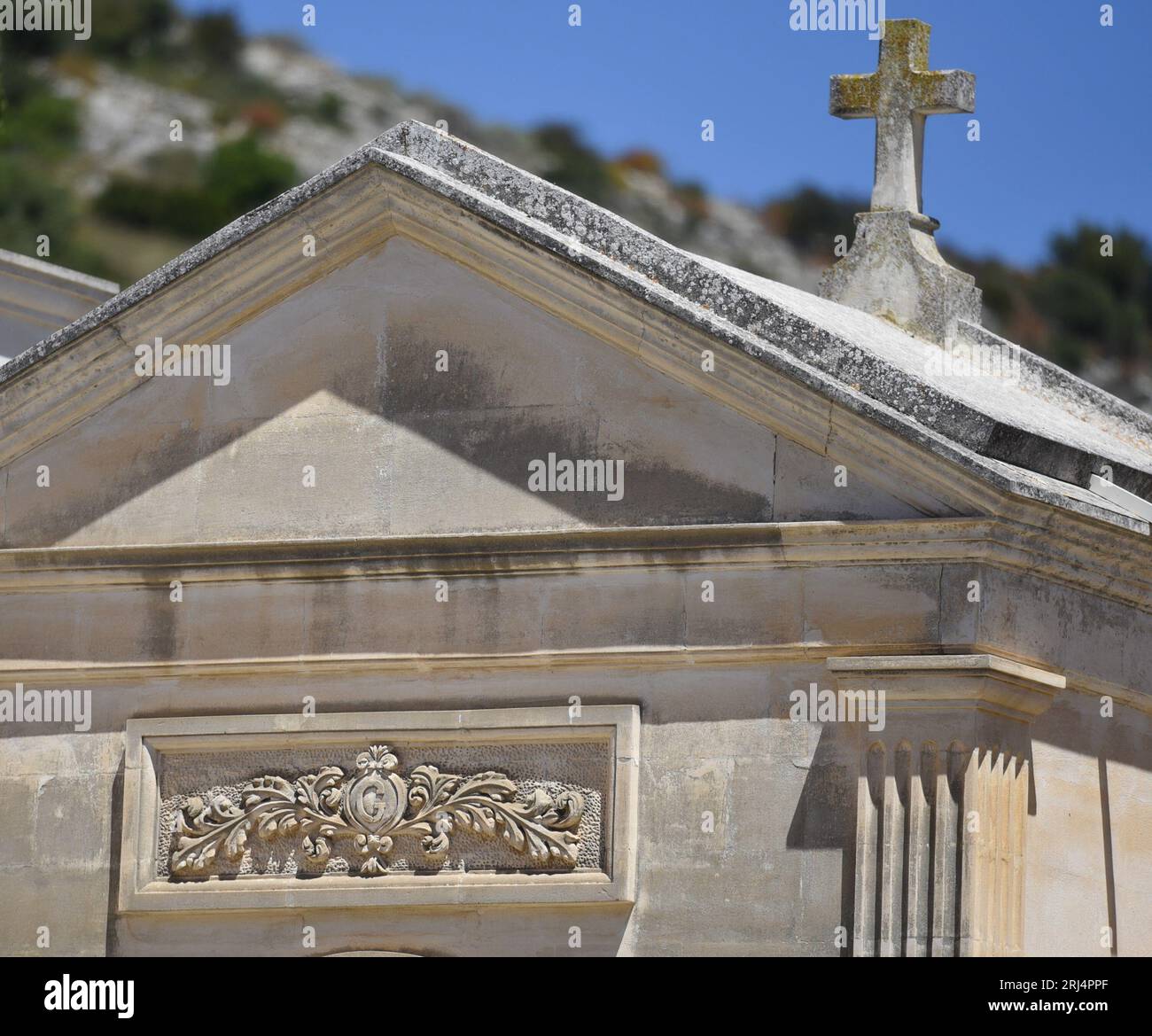Baroque style memorial mausoleum in Cimetero Monumentale di Scicli in ...