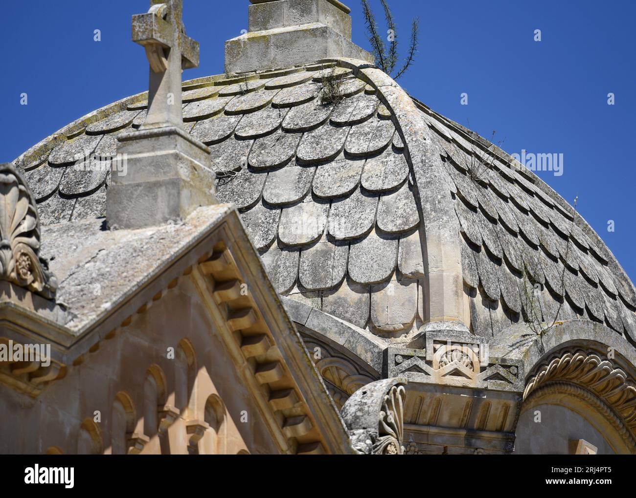 Baroque style memorial mausoleum in Cimetero Monumentale di Scicli in ...