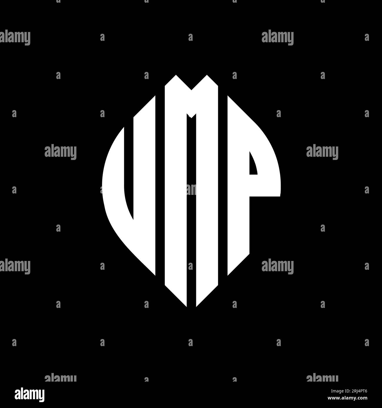 UMP circle letter logo design with circle and ellipse shape. UMP ...