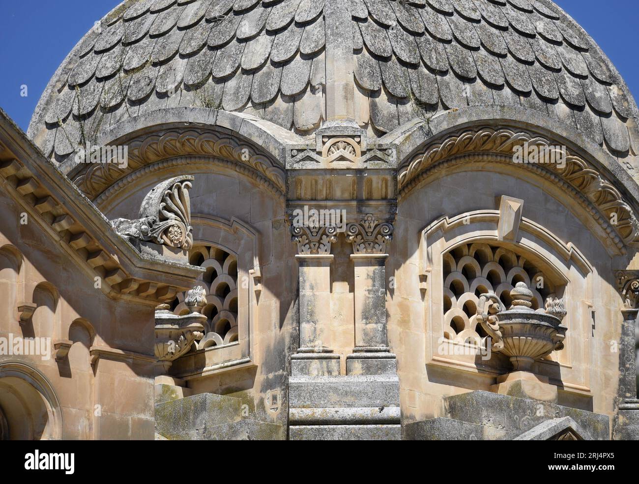Baroque style memorial mausoleum in Cimetero Monumentale di Scicli in ...
