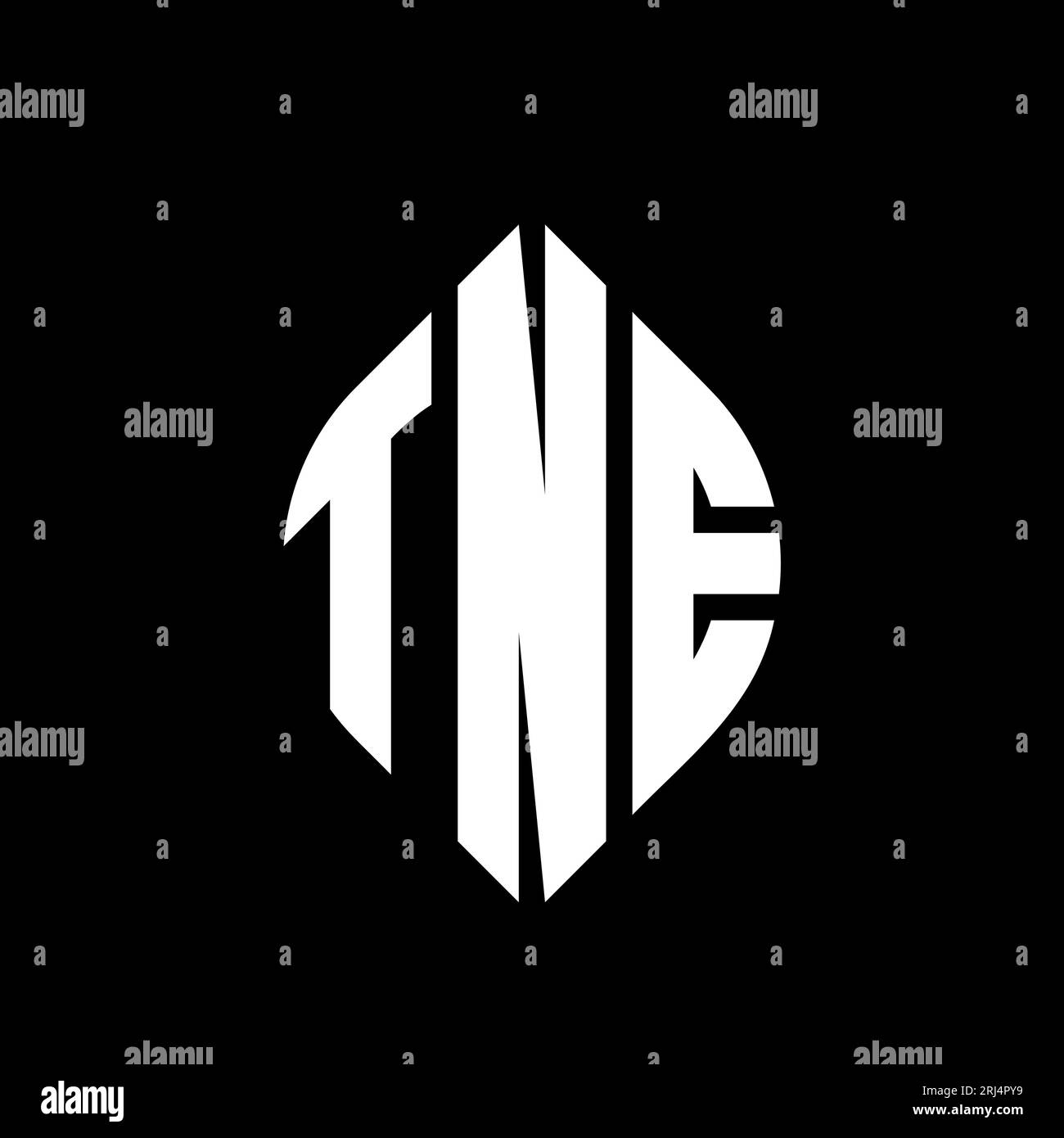 TNE circle letter logo design with circle and ellipse shape. TNE ...
