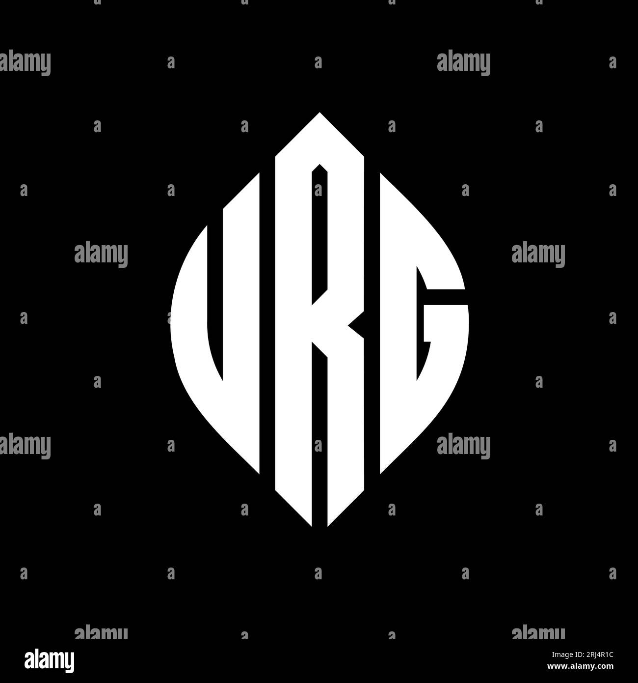 URG circle letter logo design with circle and ellipse shape. URG ...