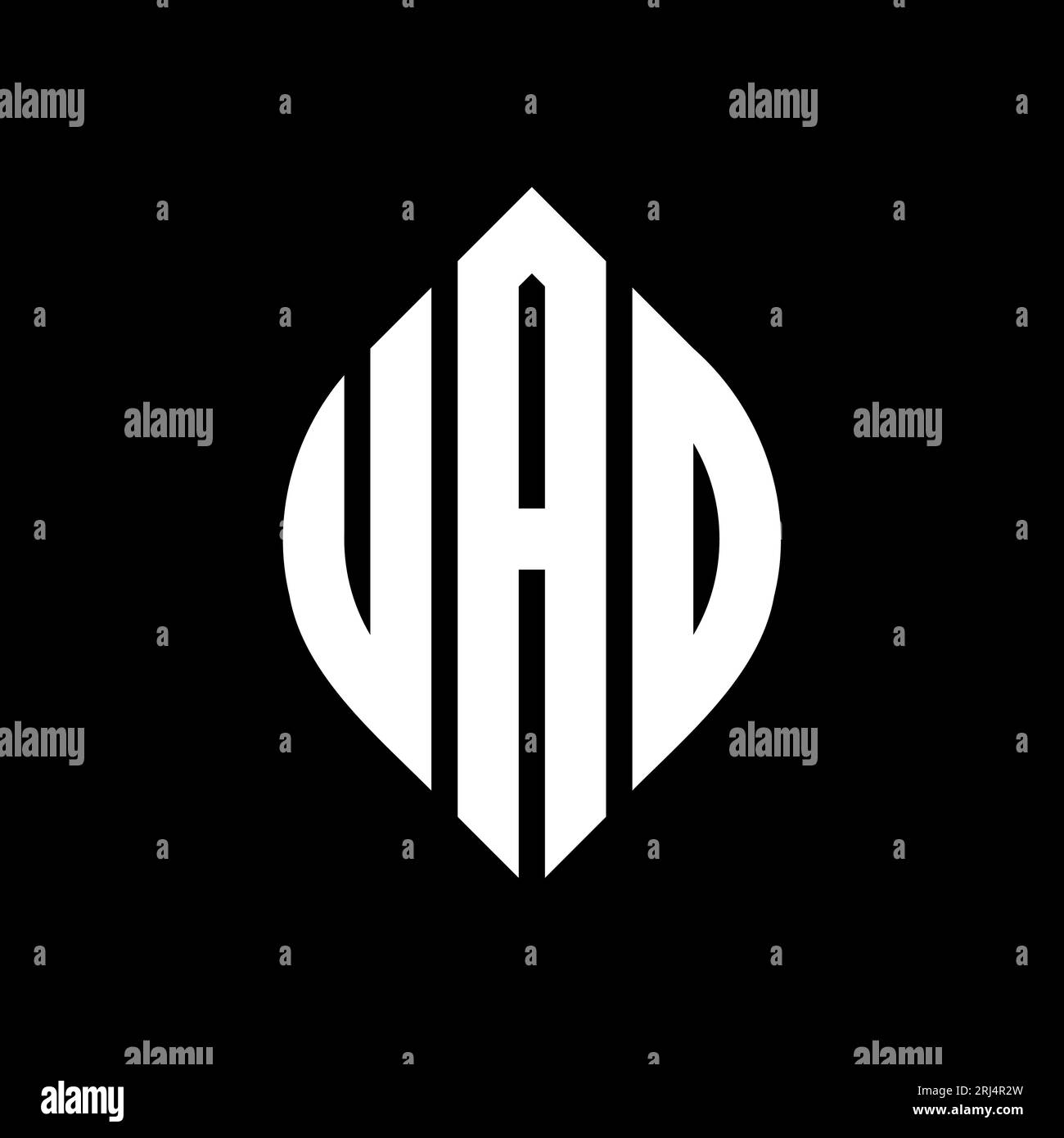 UAD circle letter logo design with circle and ellipse shape. UAD ...