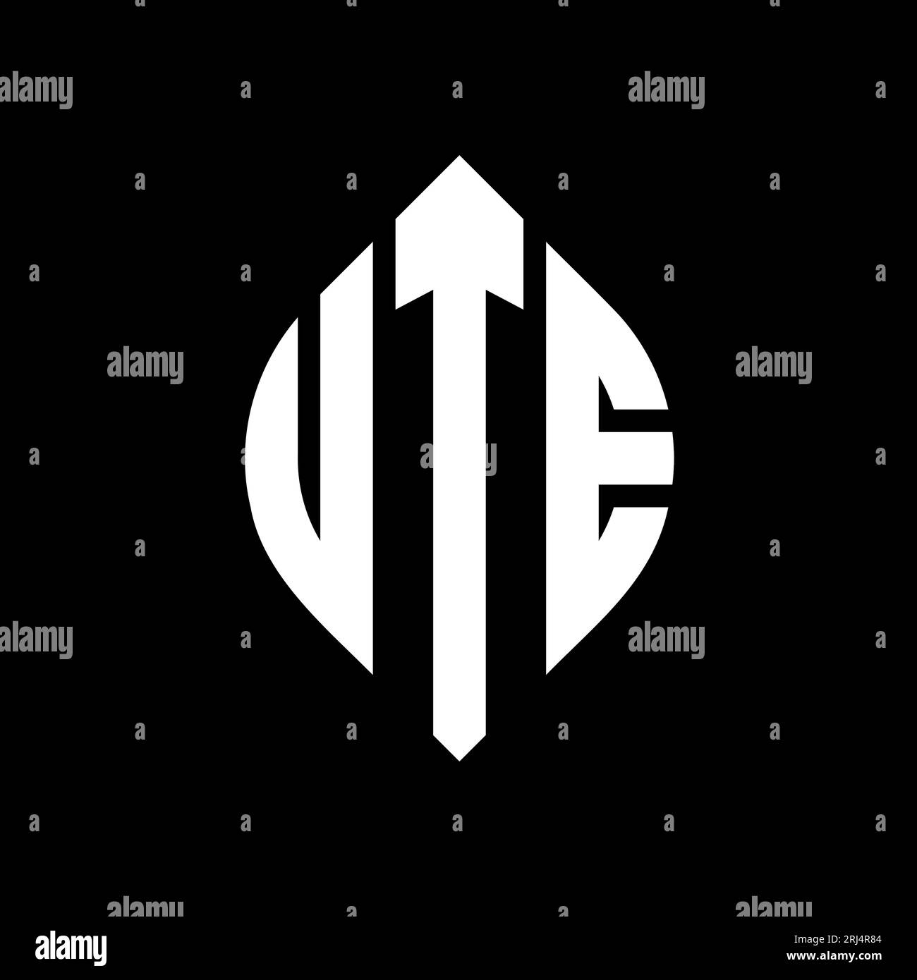 UTE circle letter logo design with circle and ellipse shape. UTE ...