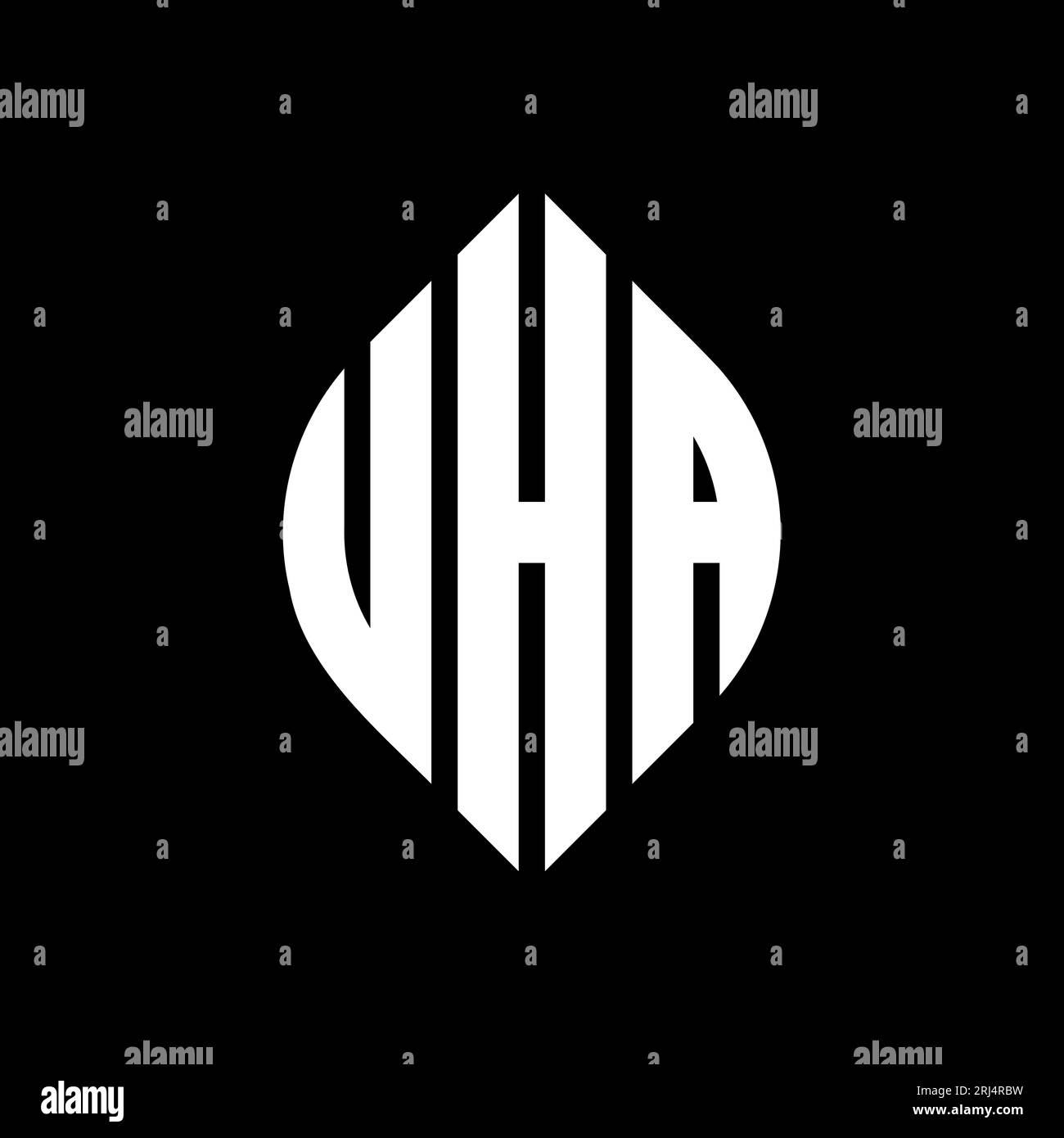 UHA circle letter logo design with circle and ellipse shape. UHA ...