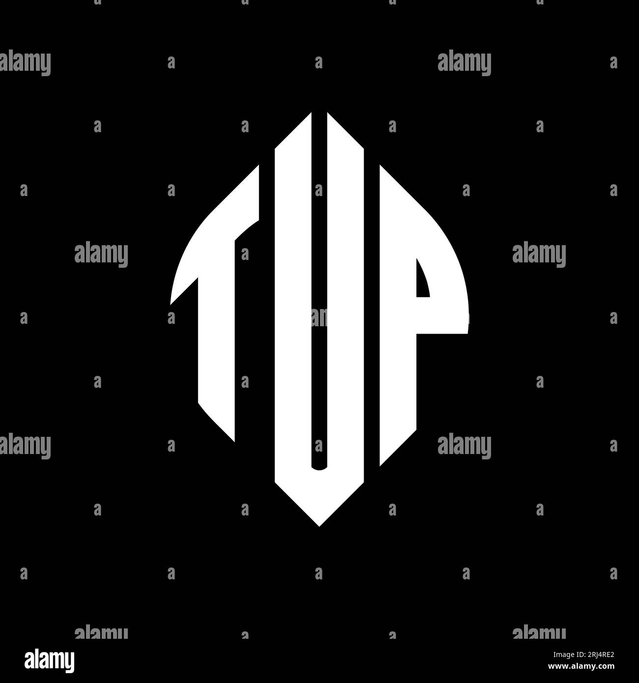 TUP circle letter logo design with circle and ellipse shape. TUP ...