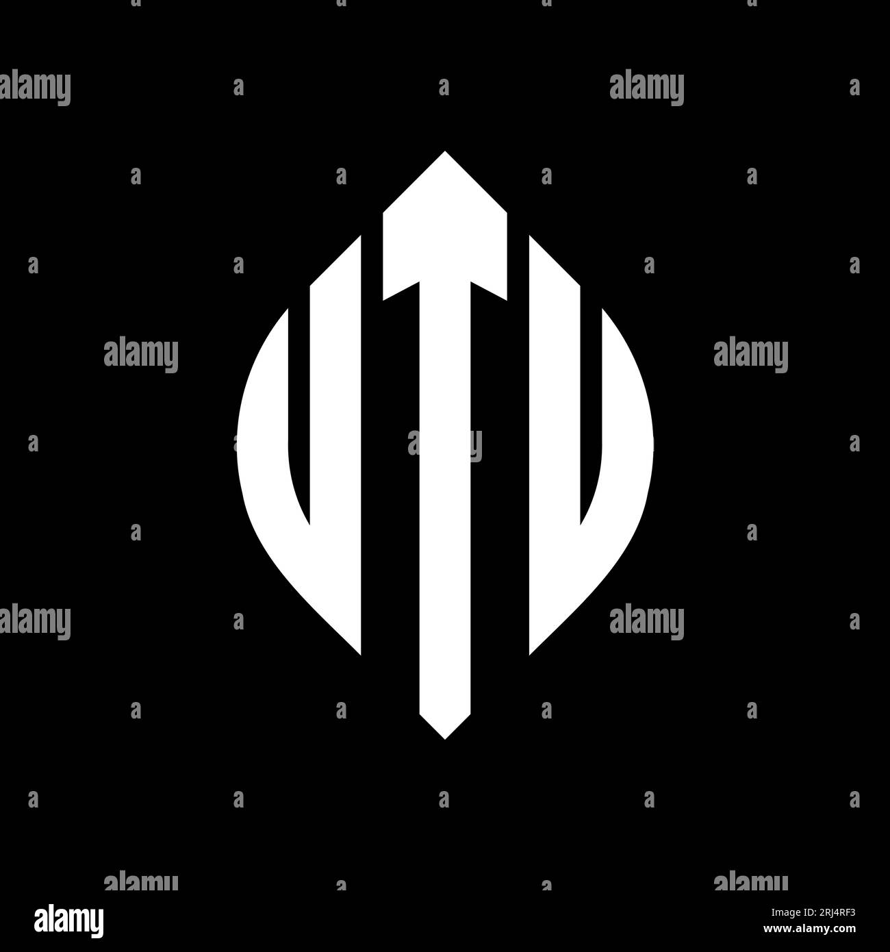 UTU circle letter logo design with circle and ellipse shape. UTU ...
