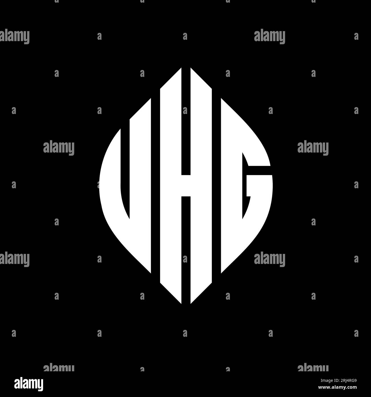 UHG circle letter logo design with circle and ellipse shape. UHG ...