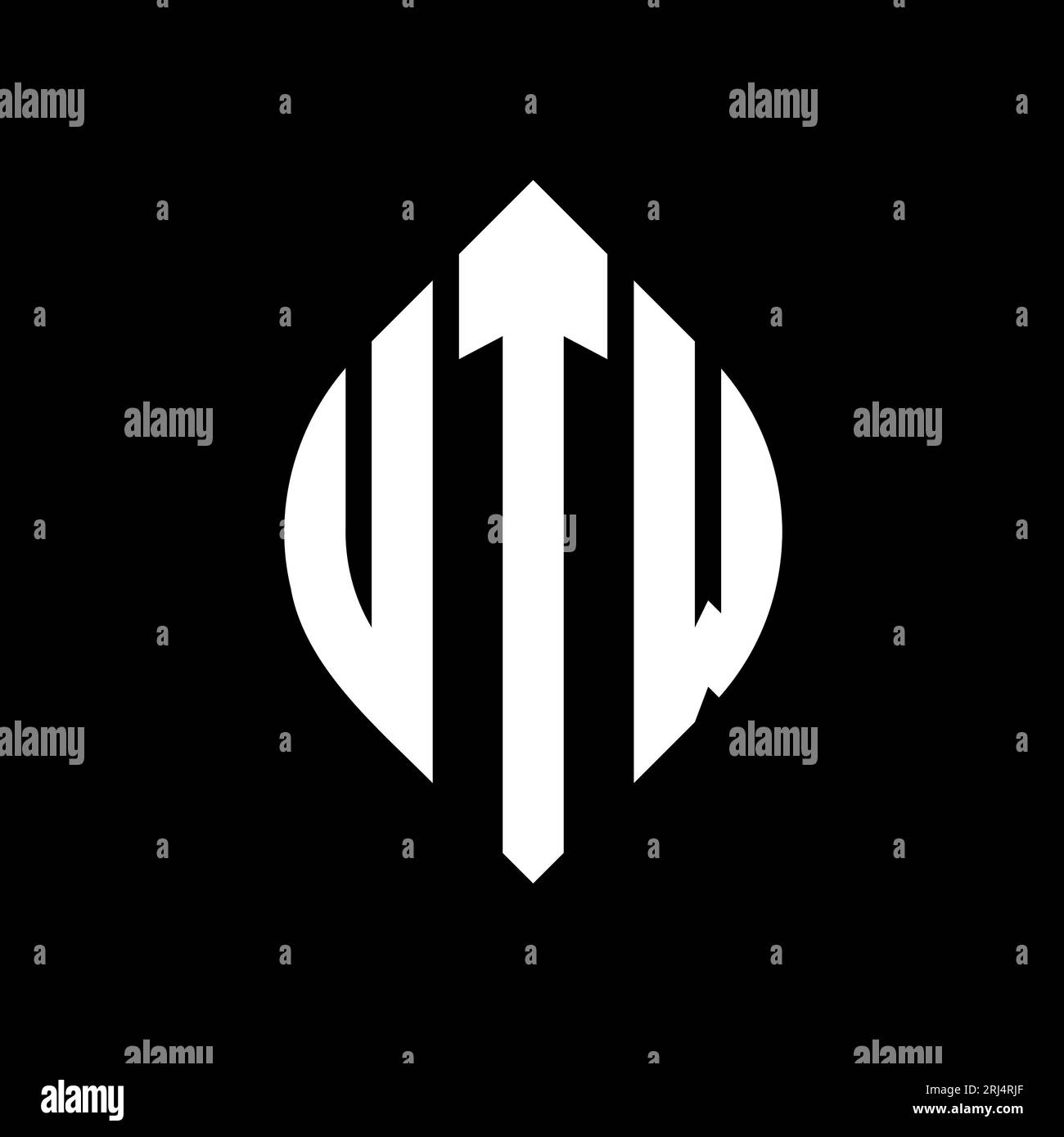 UTW circle letter logo design with circle and ellipse shape. UTW ...