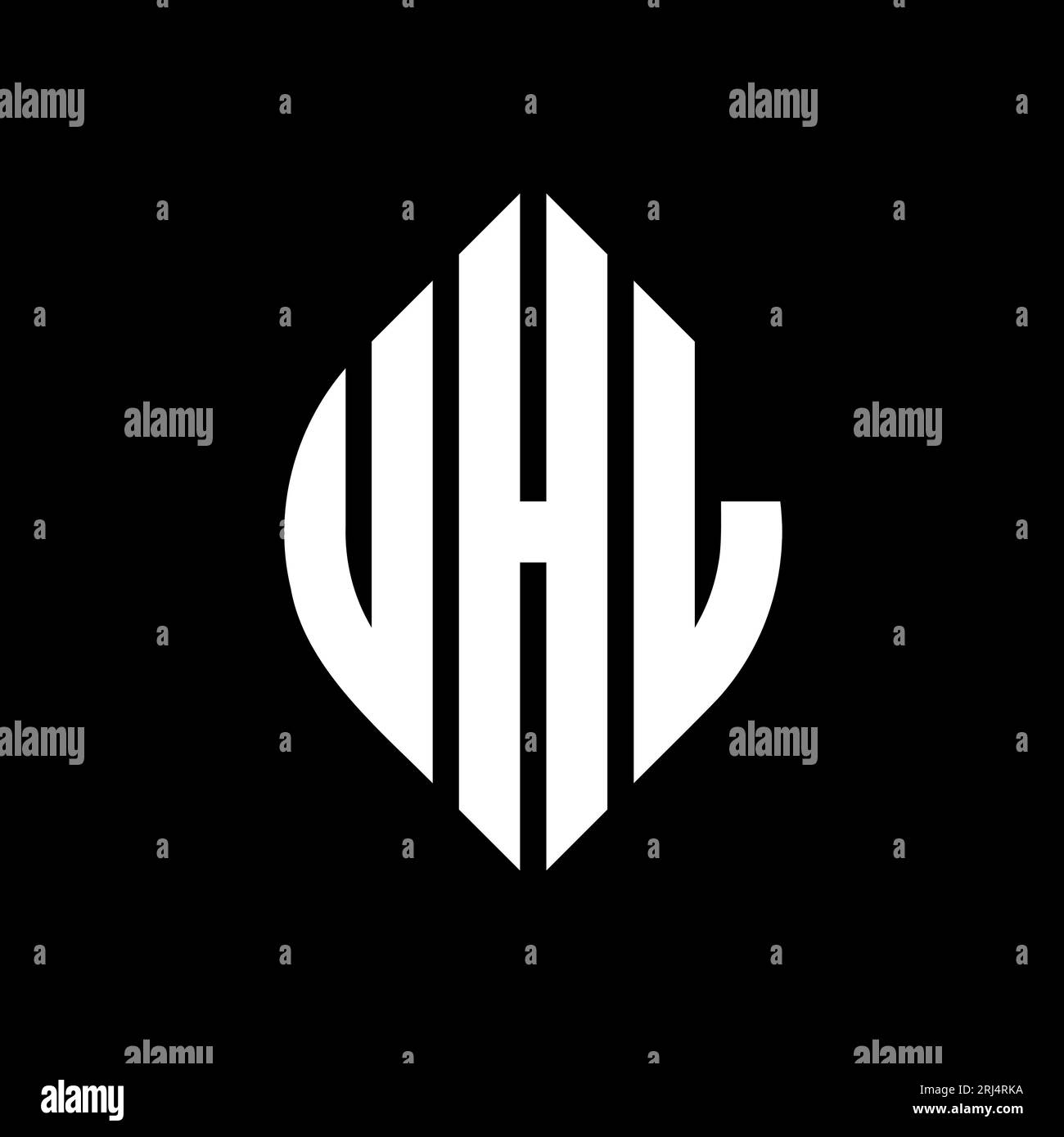 UHL circle letter logo design with circle and ellipse shape. UHL ...