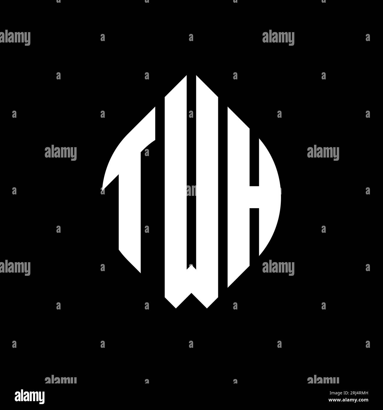 TWH circle letter logo design with circle and ellipse shape. TWH ...
