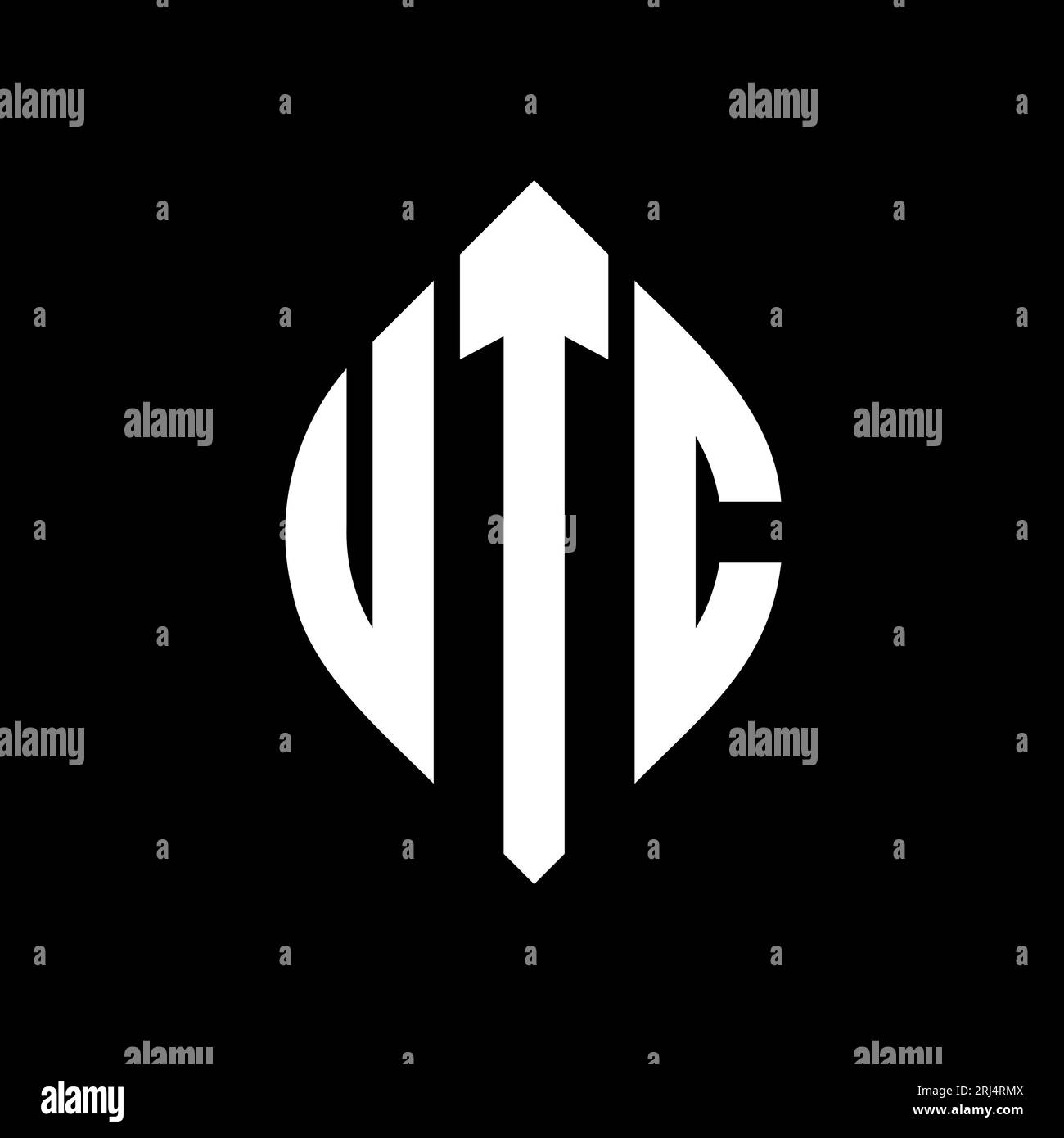 UTC circle letter logo design with circle and ellipse shape. UTC ...