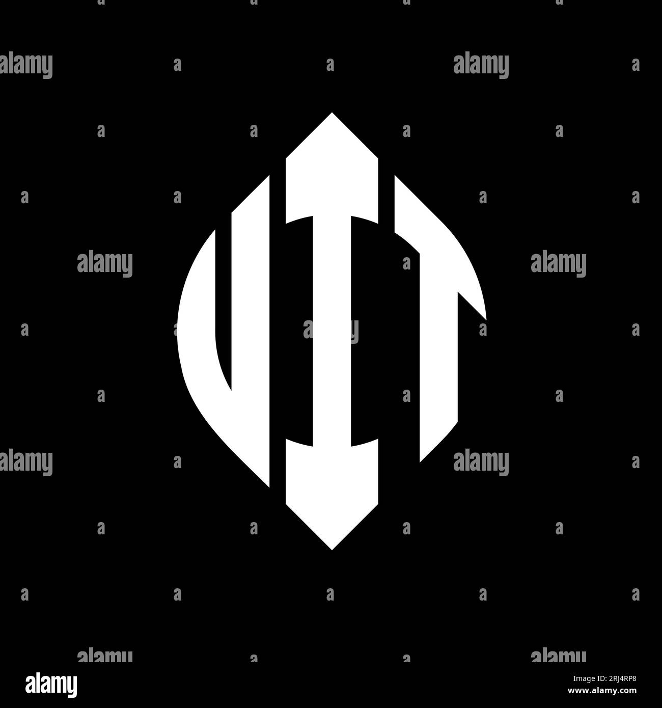 UIT circle letter logo design with circle and ellipse shape. UIT ...