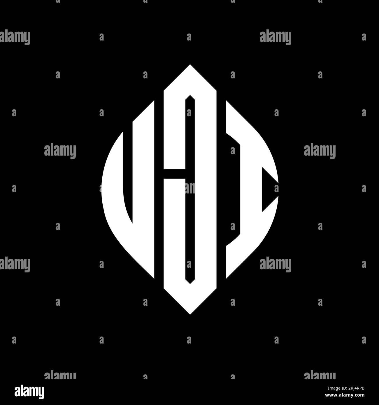 UJI circle letter logo design with circle and ellipse shape. UJI ...