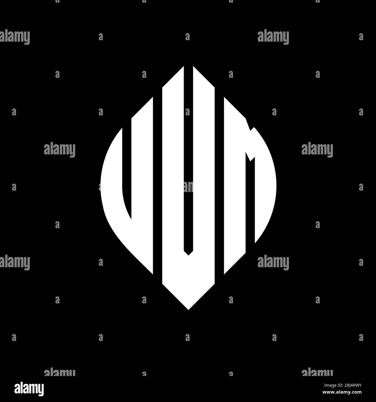 UVM circle letter logo design with circle and ellipse shape. UVM ...