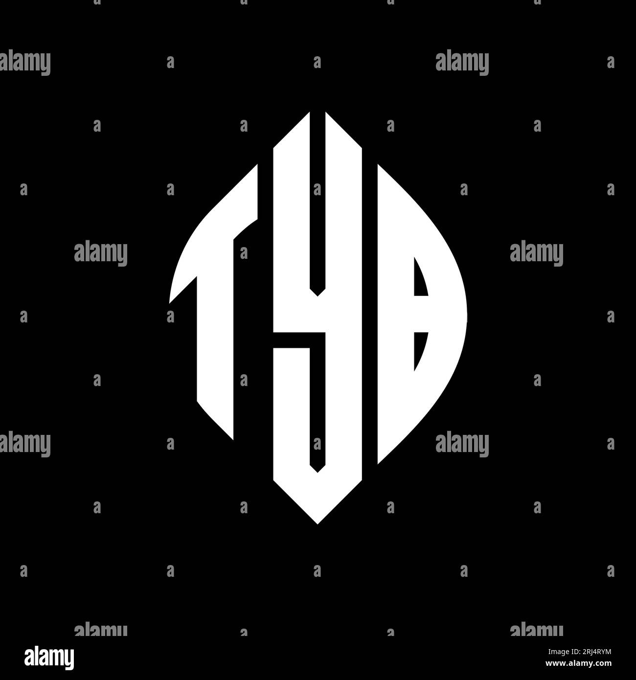 TYB circle letter logo design with circle and ellipse shape. TYB ...